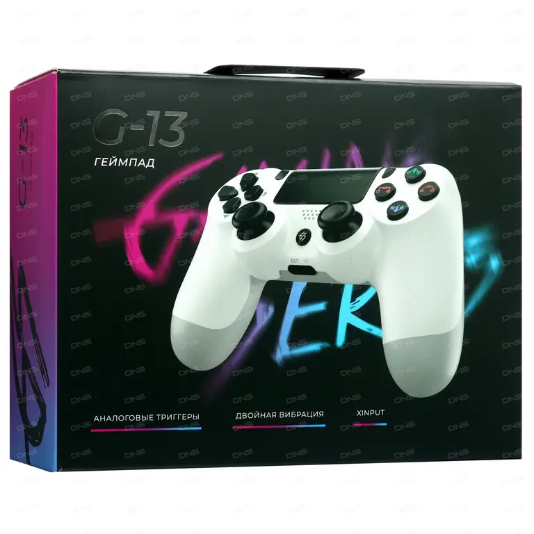 Геймпад беспроводной/проводной DEXP G-13 белый PC и PS4 | Pepper