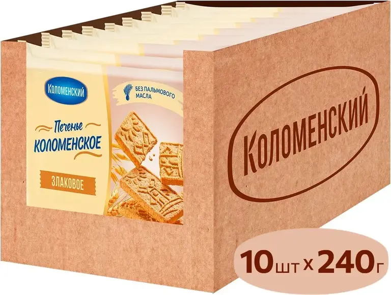 Печенье Коломенское злаковое 10х240 грамм (локально южные регионы, с ...